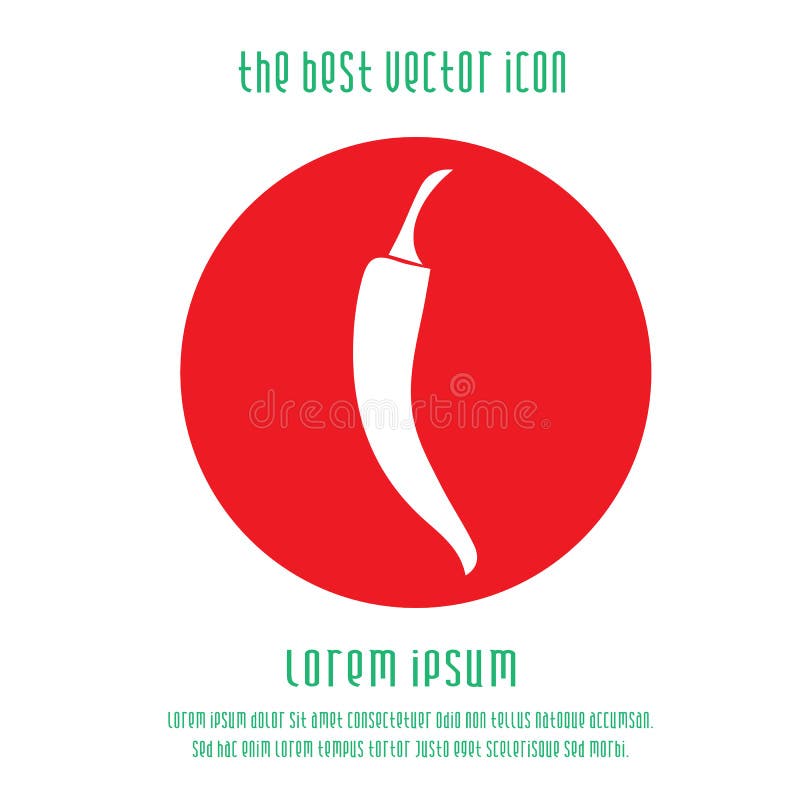 Chilli Pepper Vector Icon. Hot Symbol Stock Vector - Illustration of ...