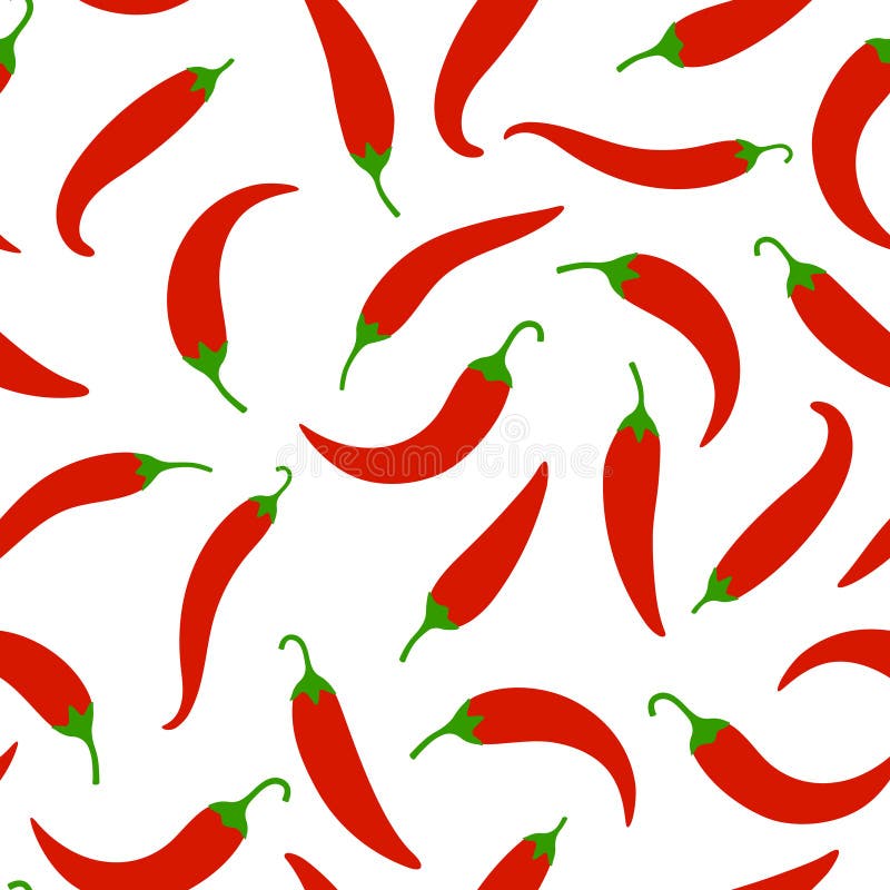 Chilli Peppers Seamless Pattern Stock Vector - Illustration of culture ...