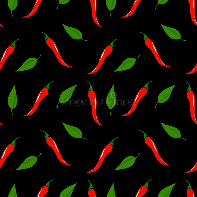 Chilli Peppers Seamless Pattern Stock Vector - Illustration of ...