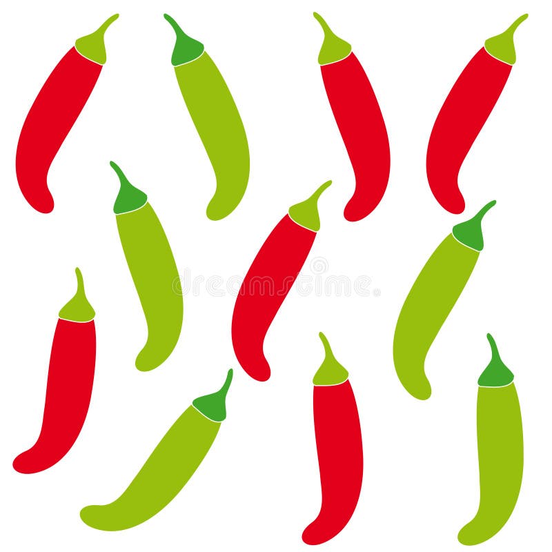 Chilli Peppers on White Background Stock Vector - Illustration of fresh ...