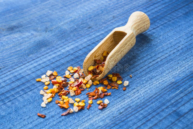 Chilli Powder with Wooden Spoon Stock Image - Image of aromatic ...