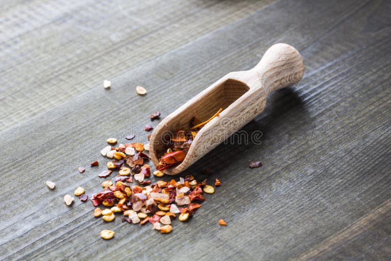Chilli Powder with Wooden Spoon Stock Photo - Image of cooking, chili ...