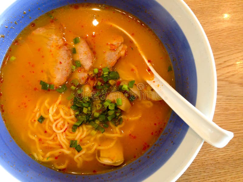 Chilli soup ramen stock photo. Image of cuisine, meat - 32690110