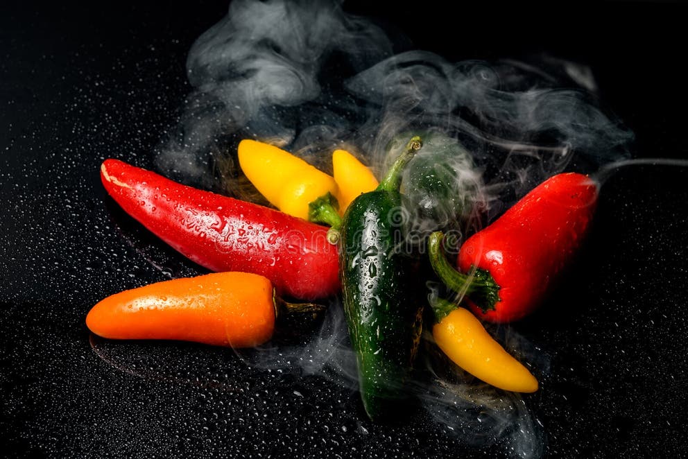 Chilli stock photo. Image of peppers, produce, smoke - 74995172