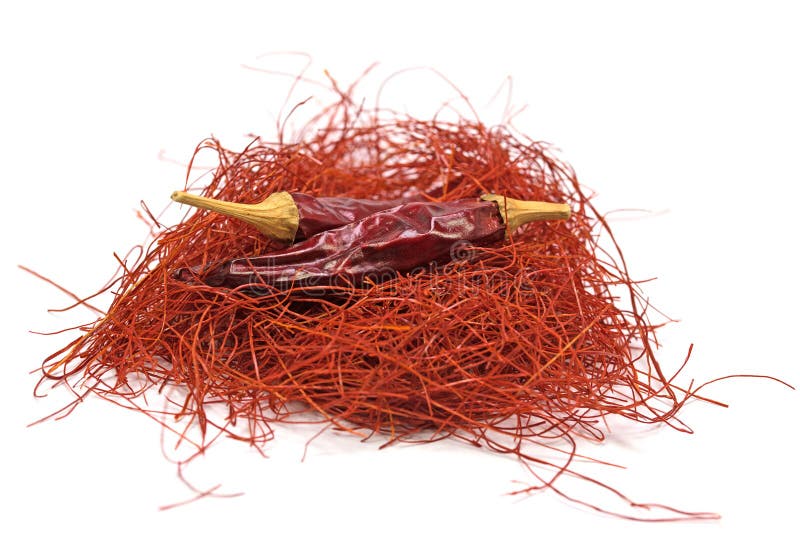 Chilli Threads Pod Against White Background Stock Photos - Free ...