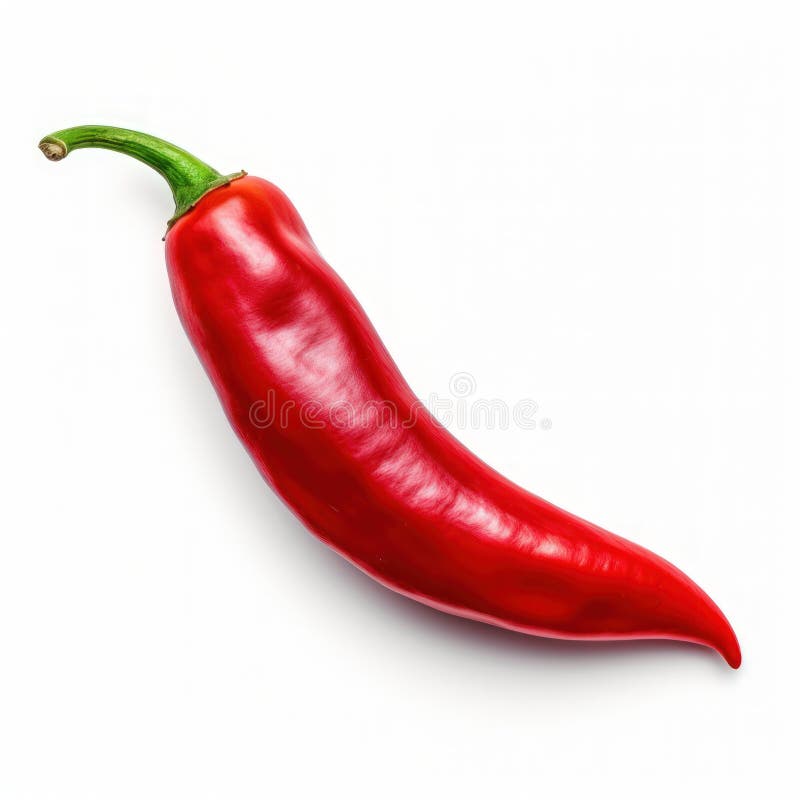 Chilli Top View on a White Background Stock Illustration - Illustration ...