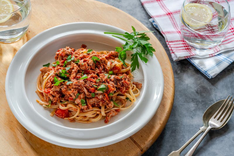 Chilli tuna with pasta stock image. Image of vegetable - 281409211