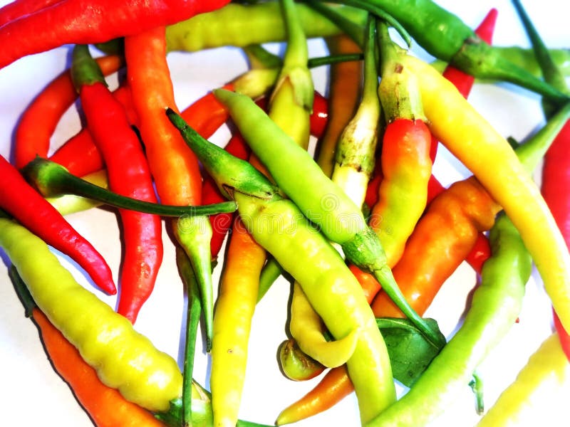 Chilli and White Background Stock Photo - Image of green, ingredient ...