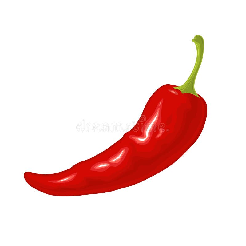 Chilli Whole. Vector Flat Color Illustration Stock Vector ...