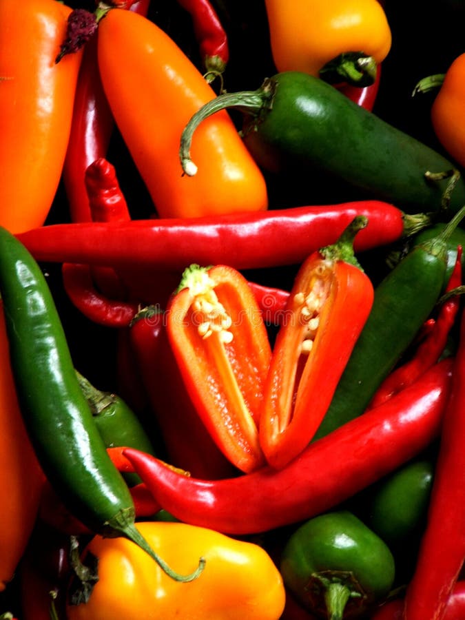 Fresh Red Hot Chillies Peppers Stock Image - Image of eating, cooking ...