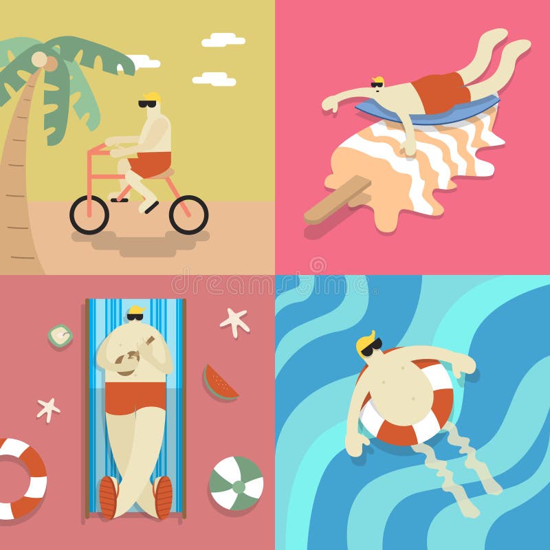 Chilling on the beach stock vector. Illustration of beach - 100764552