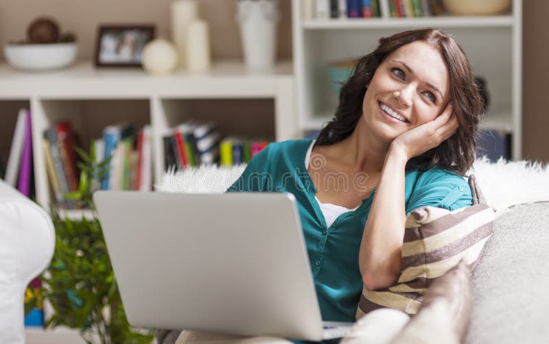 Chilling on the couch stock image. Image of pose, joyful - 183674475