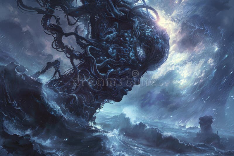 Horrifying Alien Creature Underwater World - Sci-Fi Artwork Design for ...