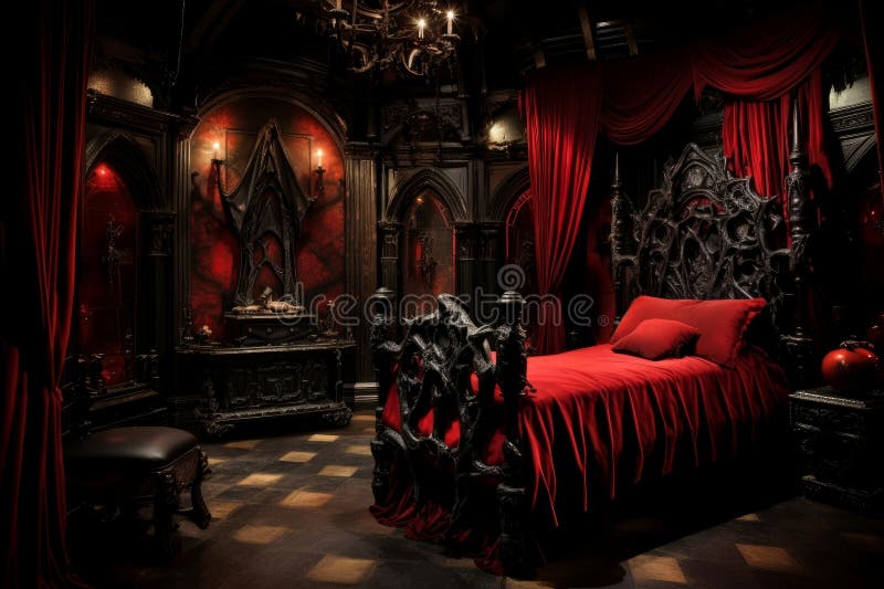 Chilling Gothic Vampire Room. Generate Ai Stock Illustration ...