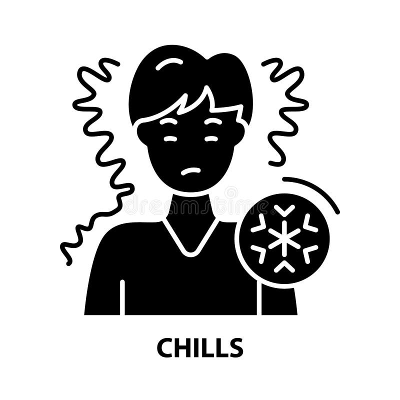 Chills Icon, Black Vector Sign with Editable Strokes, Concept ...