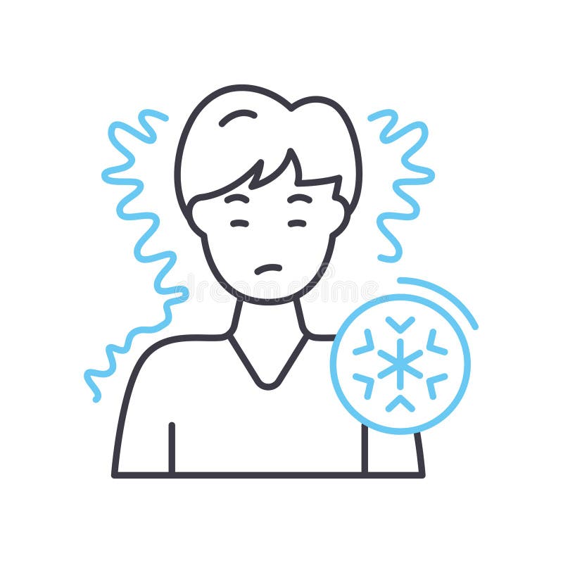 Chills Line Icon, Outline Symbol, Vector Illustration, Concept Sign ...