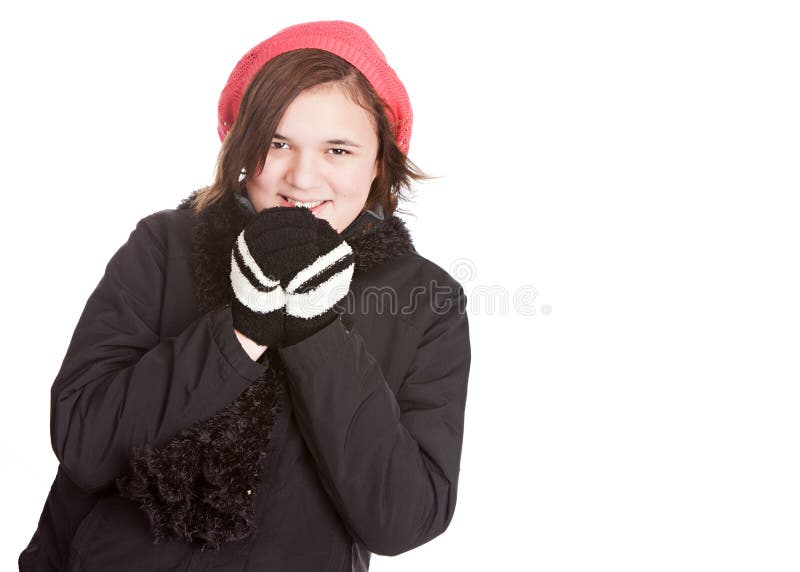 Chilly stock image. Image of girl, teen, cold, isolated - 27976807