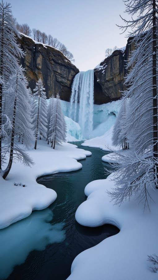 A Chilly Frozen River Landscape Featuring Elsa from Frozen Stock Illustration - Illustration of ...