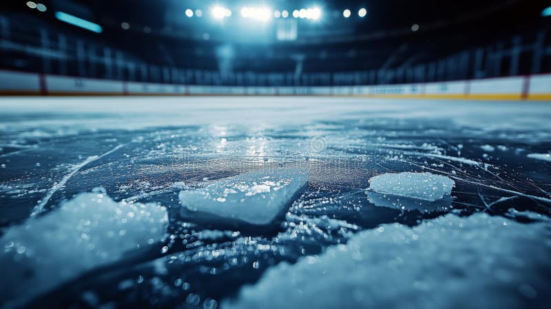 Chilly Ice Rink Ready for Intense Hockey Competition Stock Illustration ...