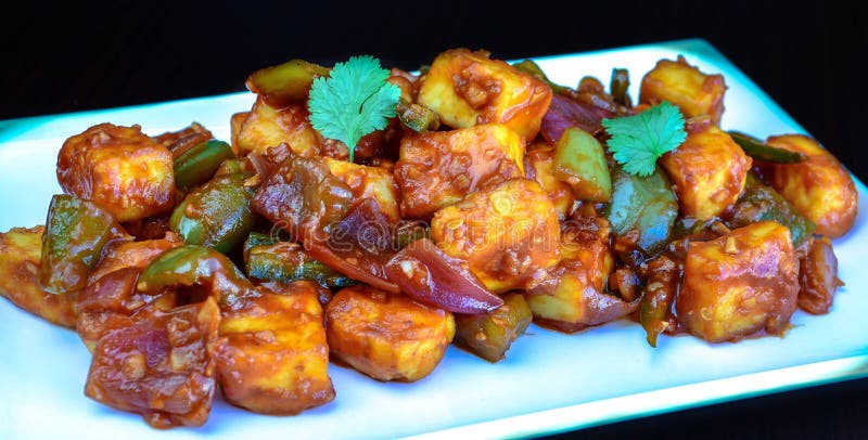Chilly Paneer stock image. Image of hunger, cooking, herbs - 75480741