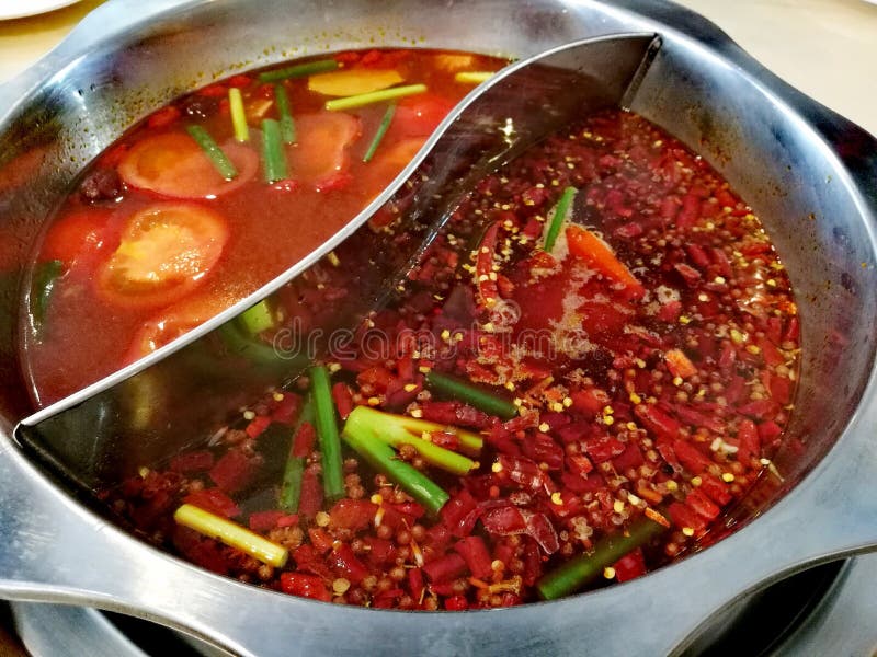 Double Flavored Hot Pot stock photo. Image of chinese - 140847448