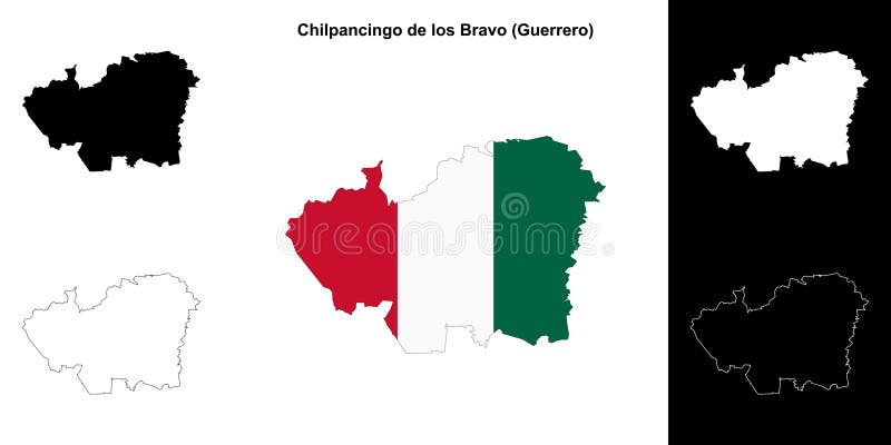 Chilpancingo De Los Bravo Outline Map Stock Illustration - Illustration ...