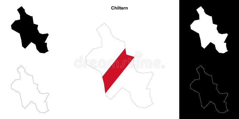 Chiltern outline map stock vector. Illustration of area - 334901596