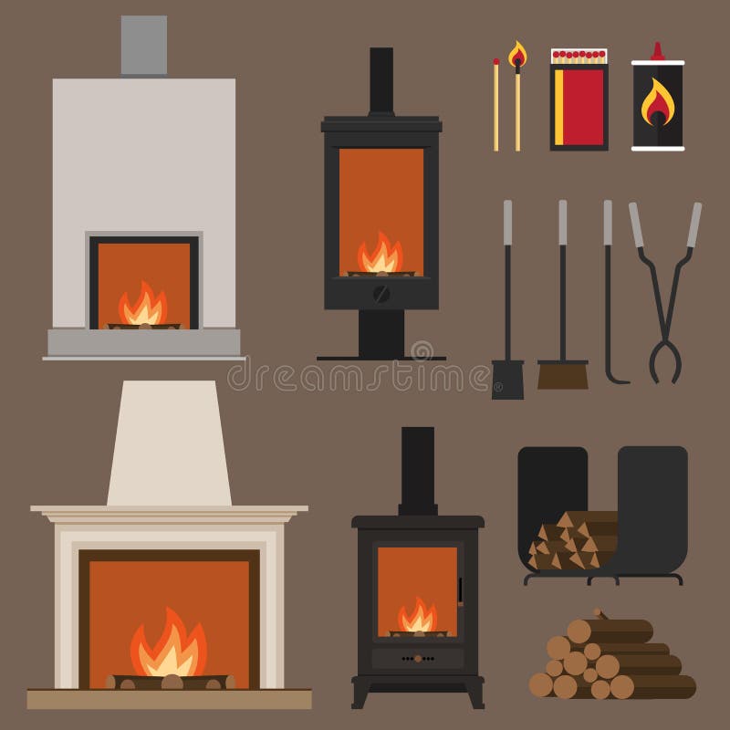 Chimeneas ilustración del vector. Ilustración de estufa - 66776387