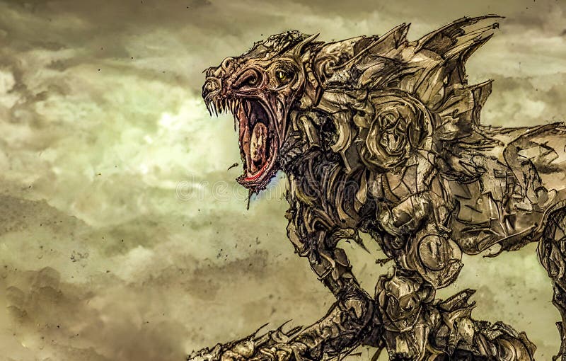 Chimera Beast Evil Looking Creature of Folklore Stock Illustration ...