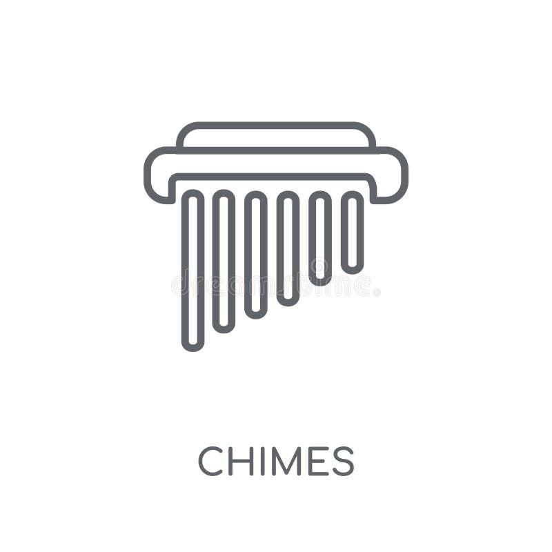 Outline Chimes Vector Icon. Isolated Black Simple Line Element ...
