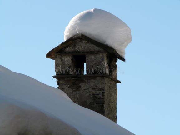 Chimney stock photo. Image of snow, roof, mountain, snowball - 7442108