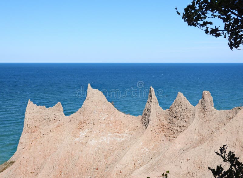 Chimney Bluff Sharp Pinnacle Spires Along Lake Ontario Stock Image ...