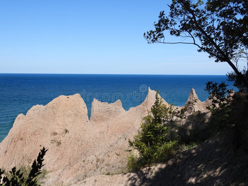 Chimney Bluff NY State Park Sharp Clay Cliff Peaks on Lake Ontario ...