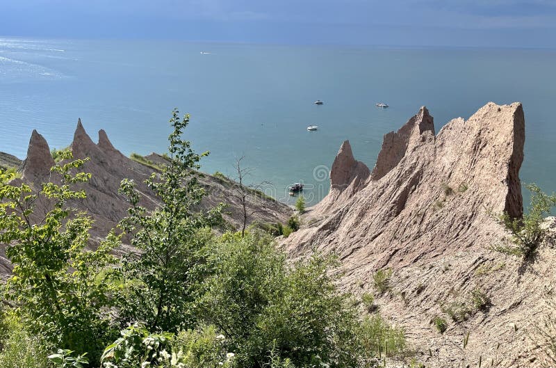 Chimney Bluffs in Chimney Bluffs State Park Stock Image - Image of ...
