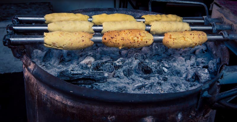 Chimney cakes cooking stock photo. Image of food, delicious - 83821834
