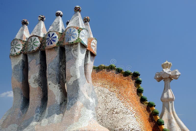 Chimney on casa Batilo editorial stock image. Image of blue - 11968654