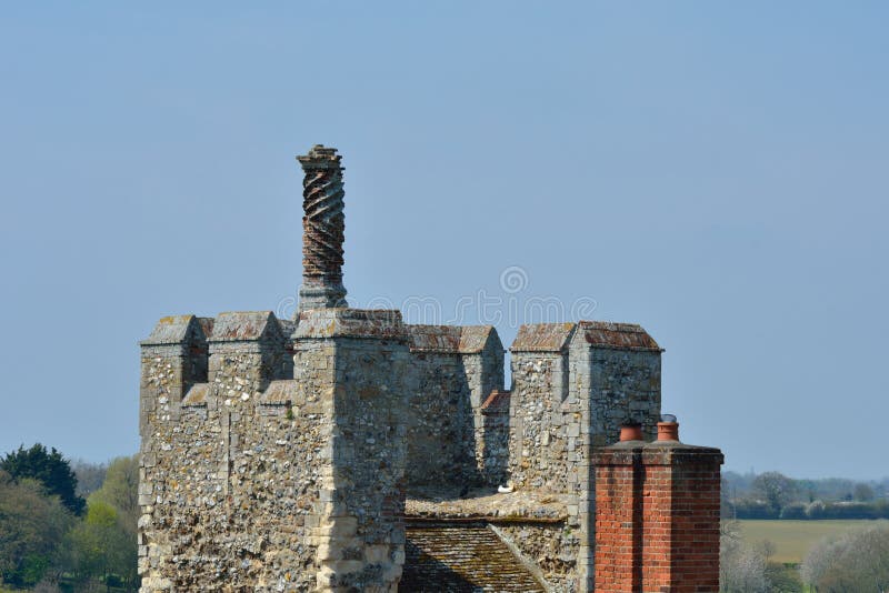 Elizabethan Chimney on Castle Stock Image - Image of background, europe ...