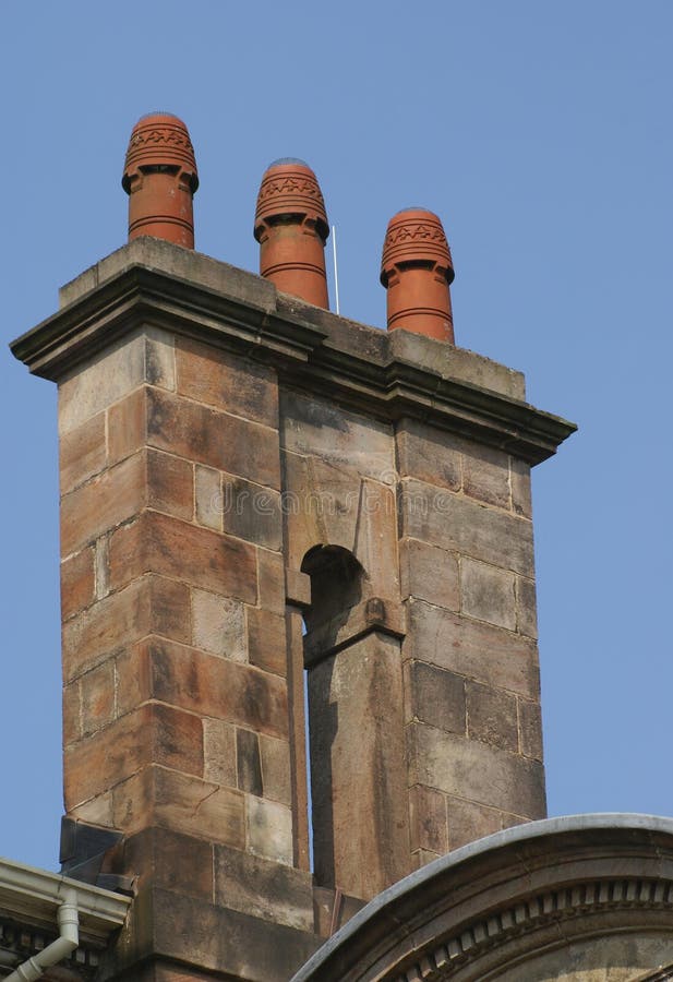 Chimney with Chimney Pots and Chimney Stack Stock Photo - Image of ...