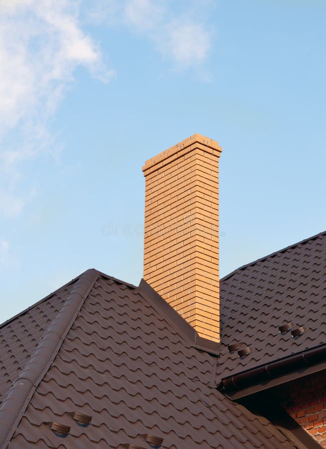 Chimney stock image. Image of evergreen, pine, pollute - 56836003