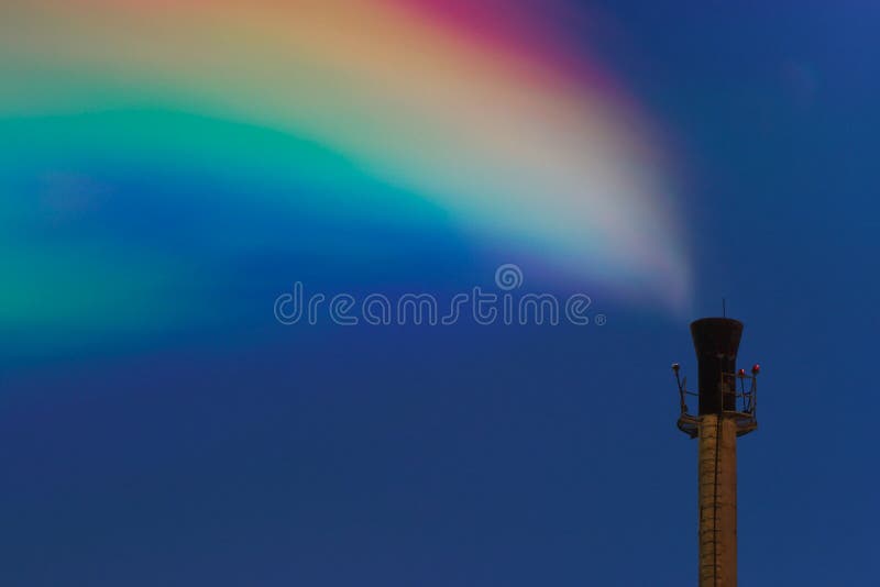 Chimney with Colored Smoke stock image. Image of smog - 6015409