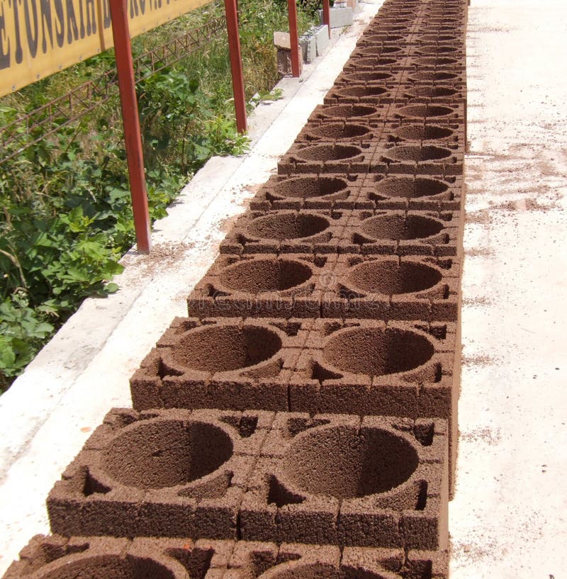 Chimney Concrete Blocks - Red Orange Stock Photo - Image of industry ...