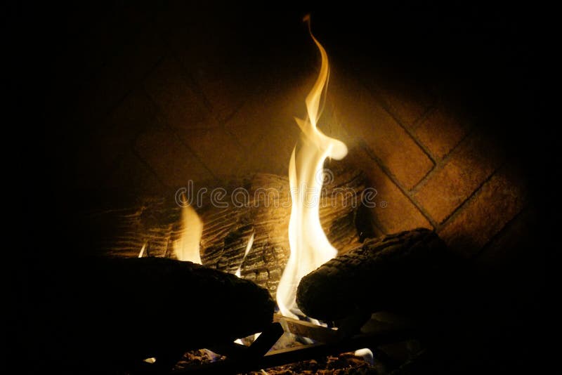Chimney Fier or Camp Fier Campfire Flame Bricks Wood Stock Image ...