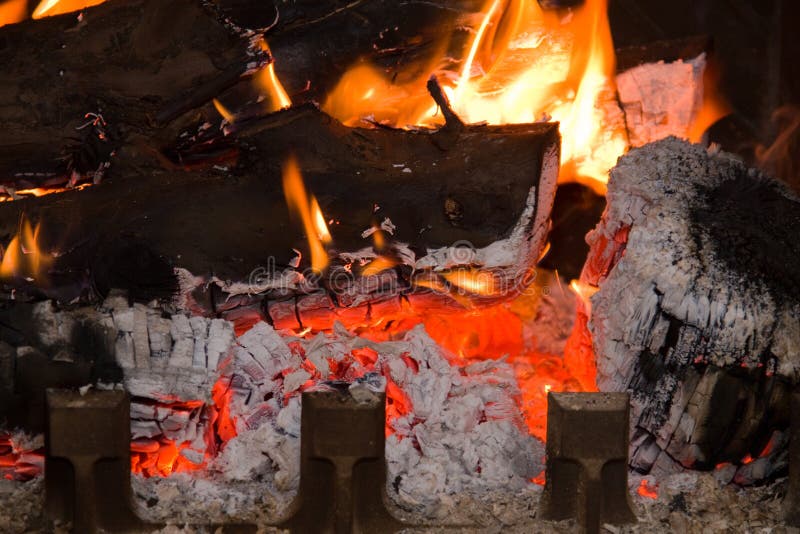 Chimney fire stock image. Image of wood, indoors, night - 13987739