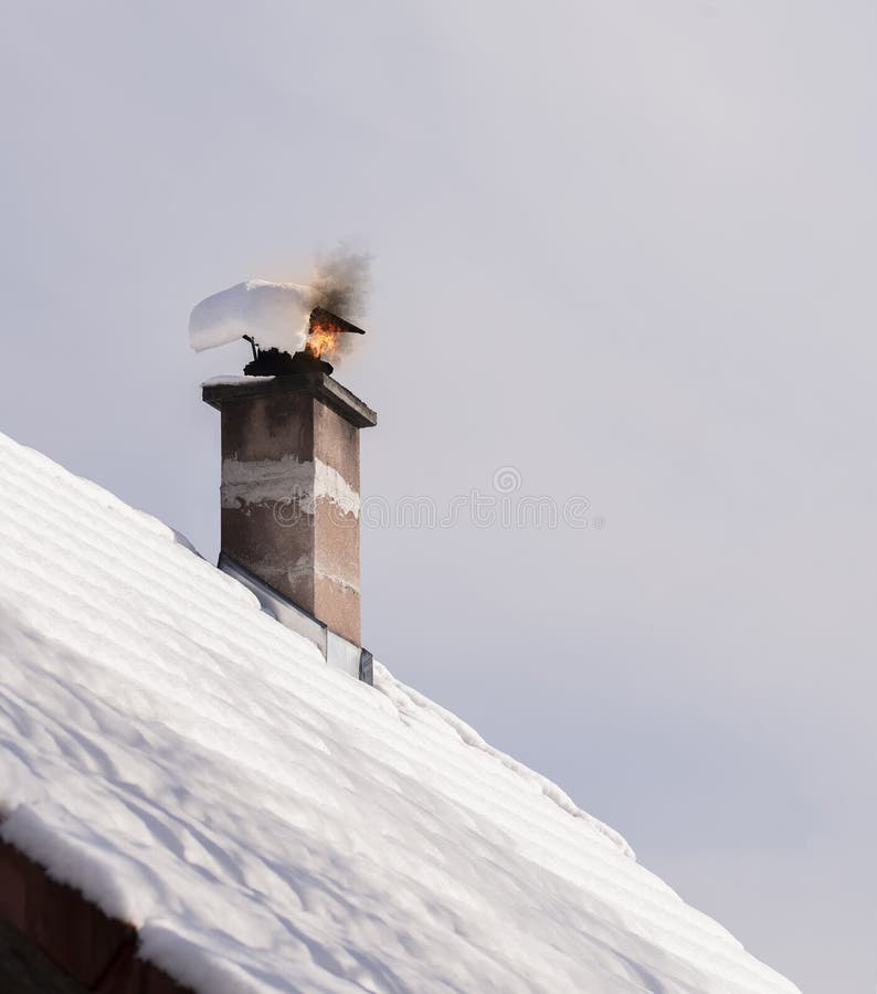 Chimney on fire stock image. Image of flames, home, fire - 84664441