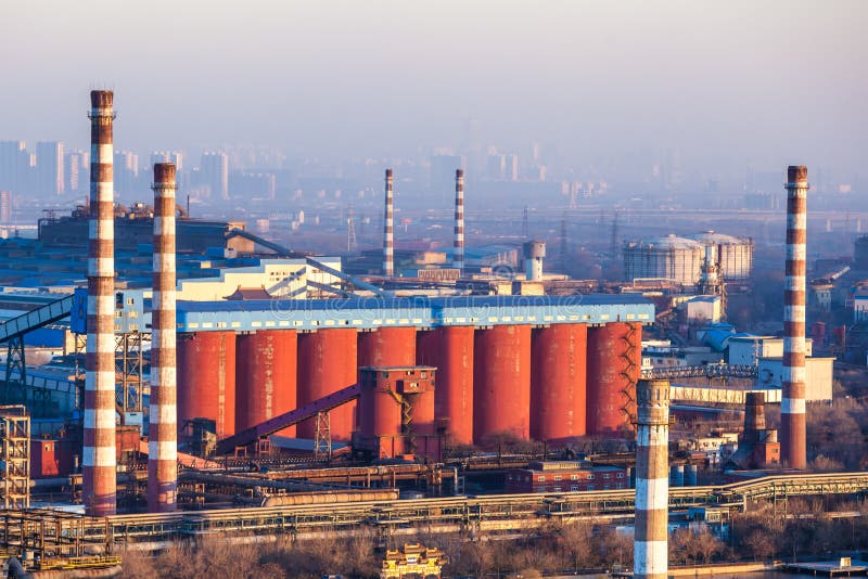 Chimney of Heavy Industry Factory in Beijing Stock Image - Image of ...