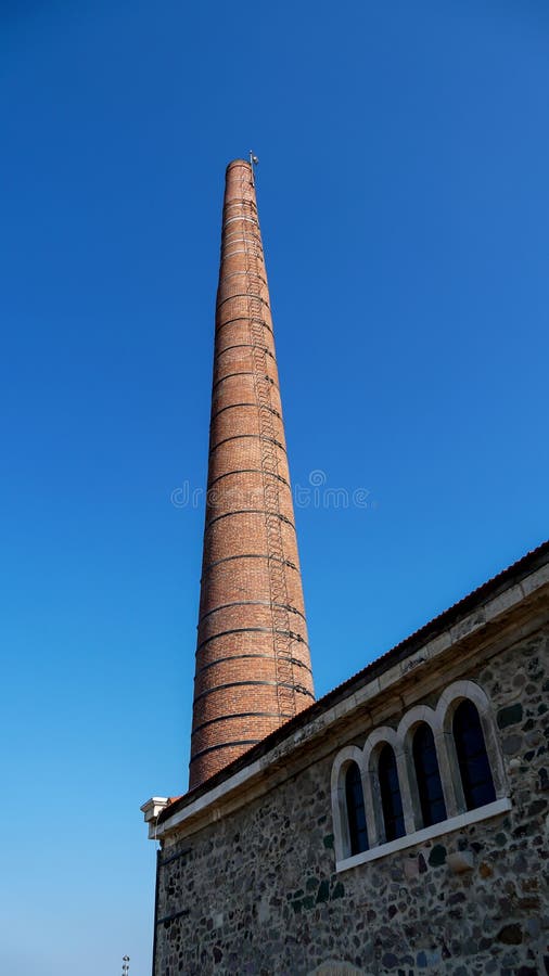 Chimney of Historical Gas Factory Stock Image - Image of energy ...
