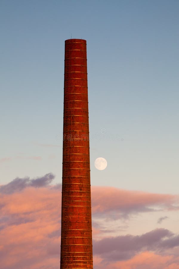 Chimney and moon stock image. Image of fume, acid, generate - 16665463