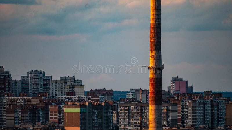 Chimney of a Plant Located in the City Stock Photo - Image of downtown ...