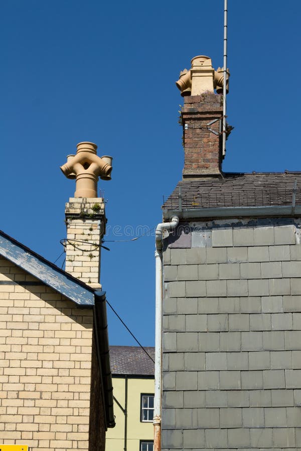 Unusual Chimney Pots stock image. Image of smokestack - 15800419