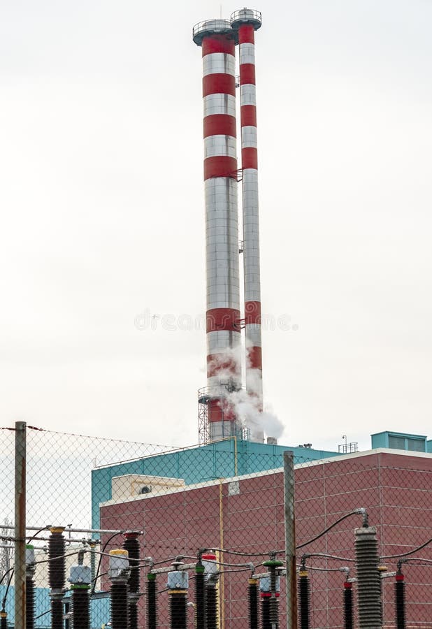 Chimney of a power plant stock photo. Image of metal - 38838880